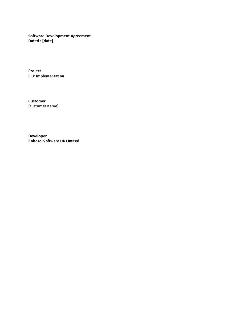 FRM004 Robosol Software Development Agreement | PDF | Indemnity | Legal Liability