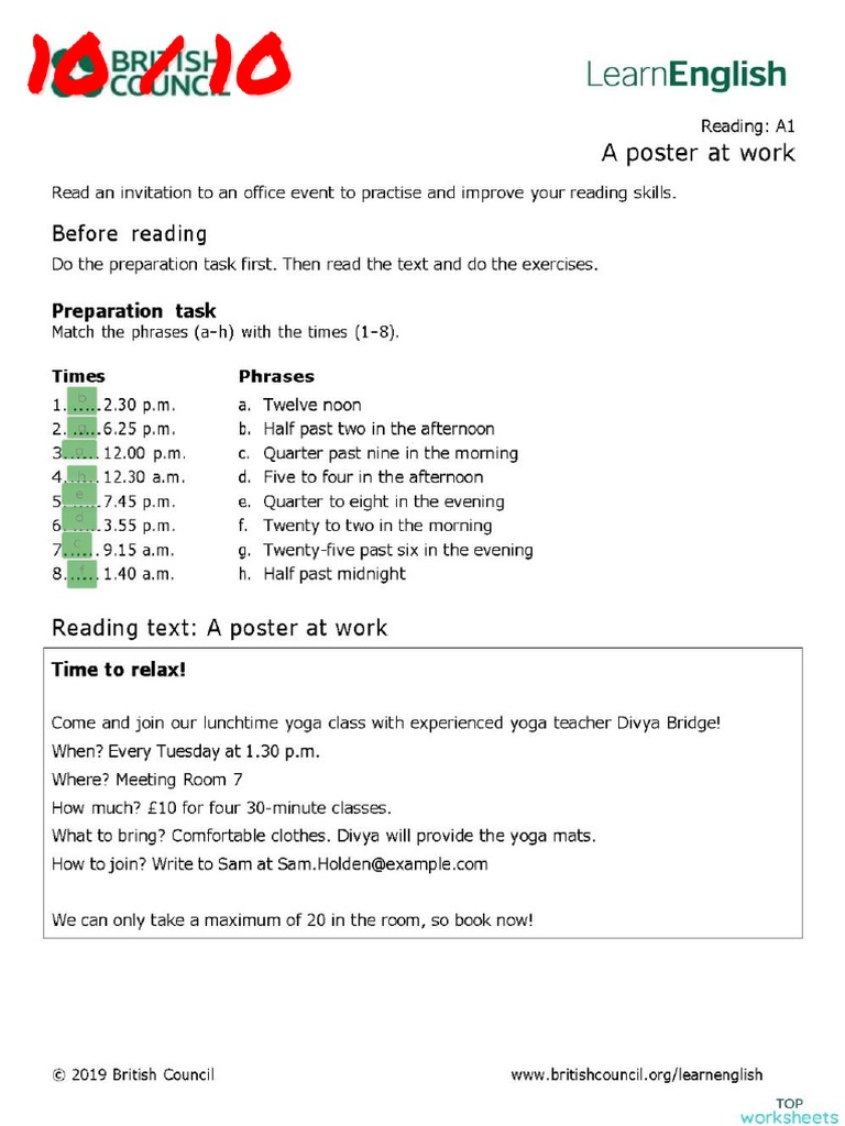 READING PRACTICE Ingles Tarea 1 | PDF