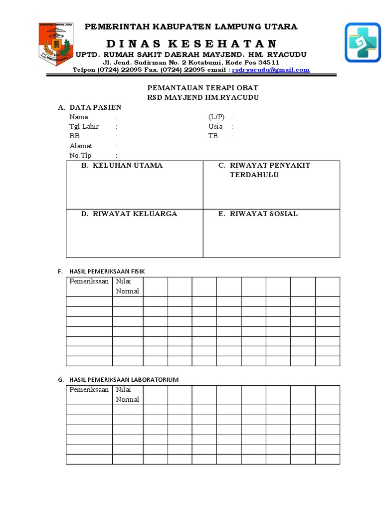 Formulir PEMANTAUAN-TERAPI-OBAt | PDF