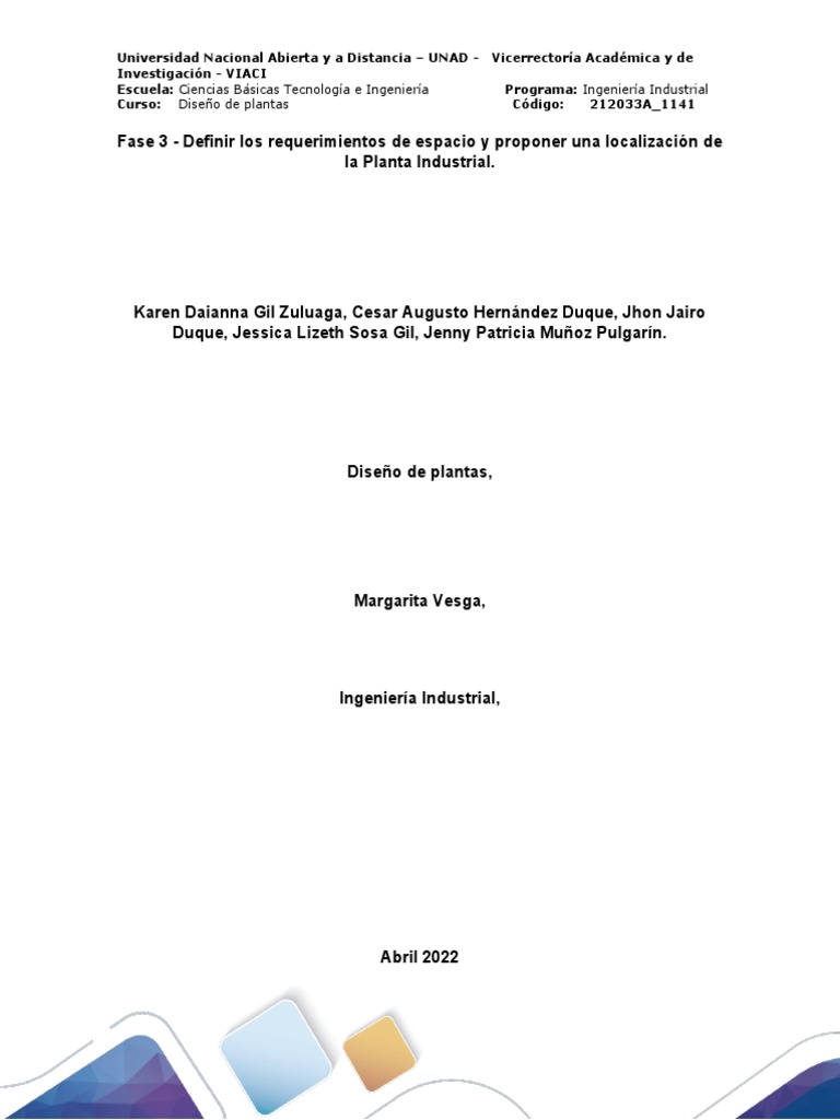 Unidad 2 Fase 3 Definir Los Requerimientos de Espacio y Proponer Una Localización | PDF ...