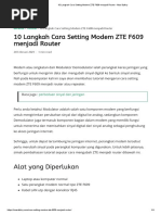 Login dan Password ZTE F609 192.168.1.1 | PDF