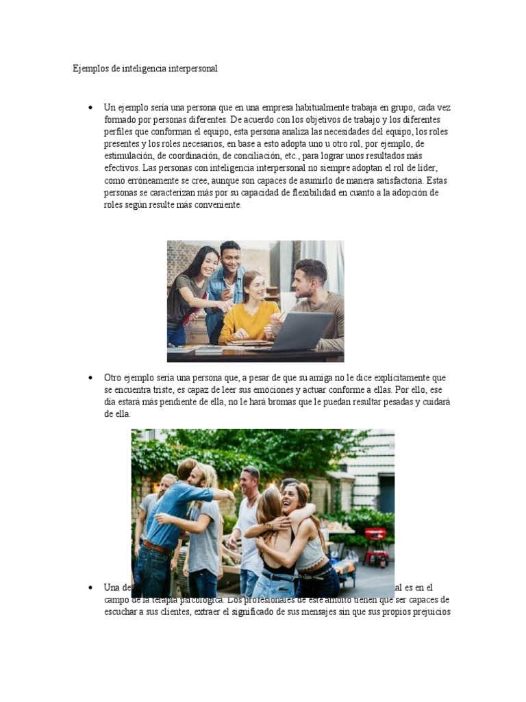 Ejemplos de Inteligencia Interpersonal | PDF