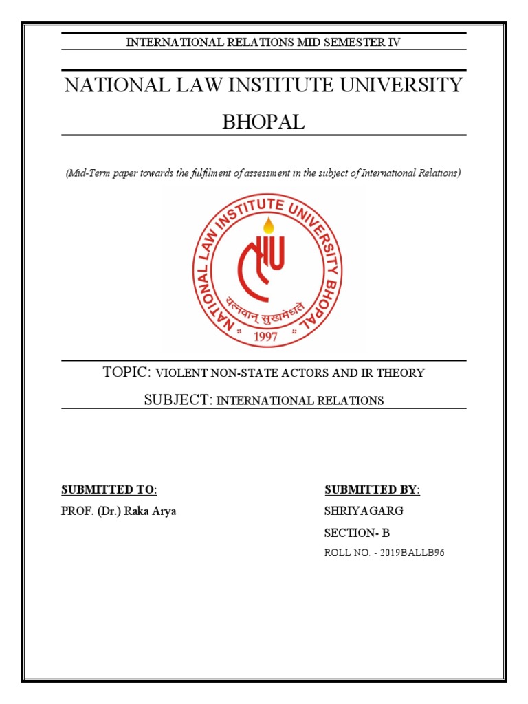 Violent Non-State Actors and IR Theory | PDF | International Relations ...