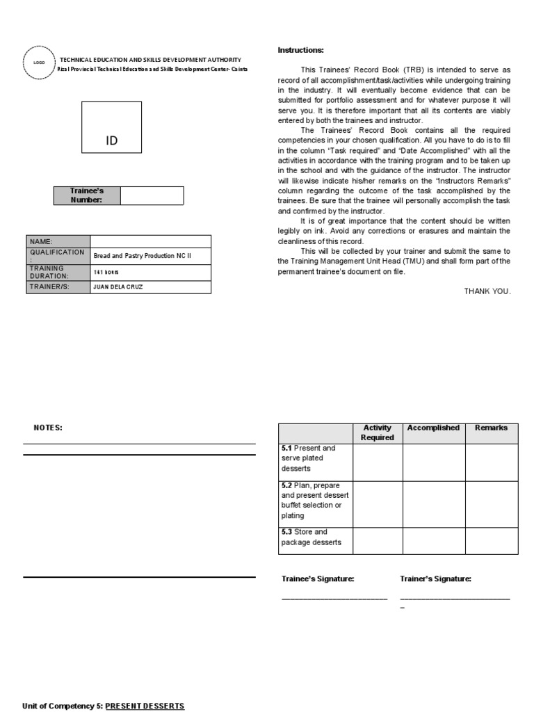 Instructions:: Technical Education and Skills Development Authority | PDF