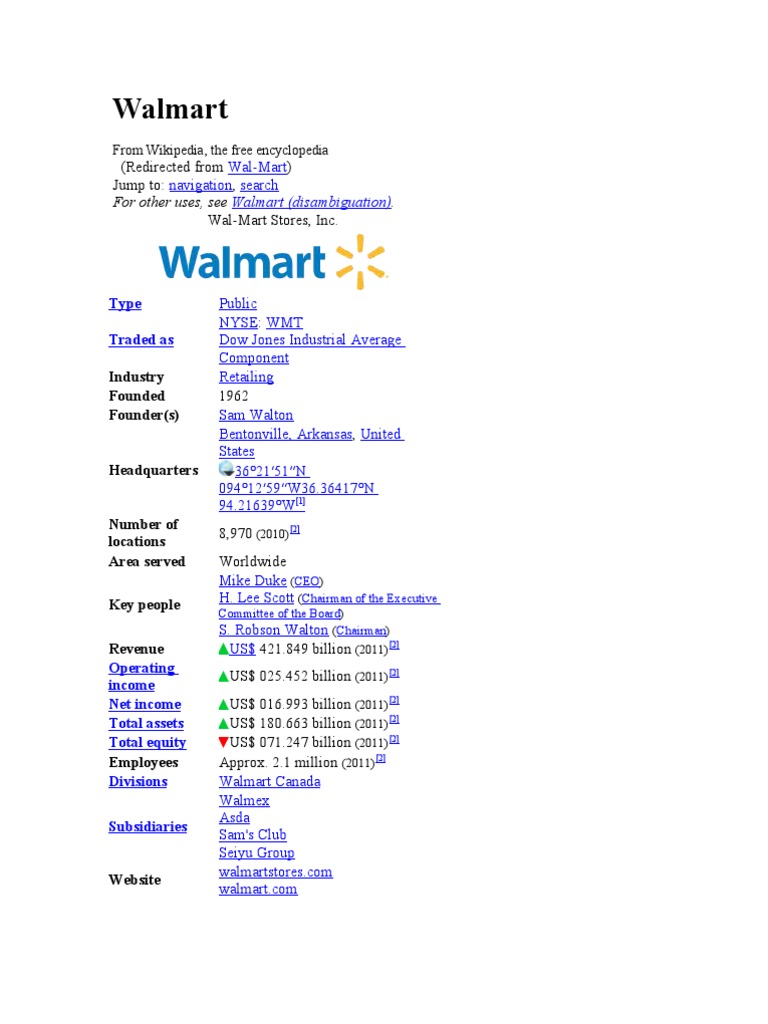 Walmart | PDF | Walmart | Retail