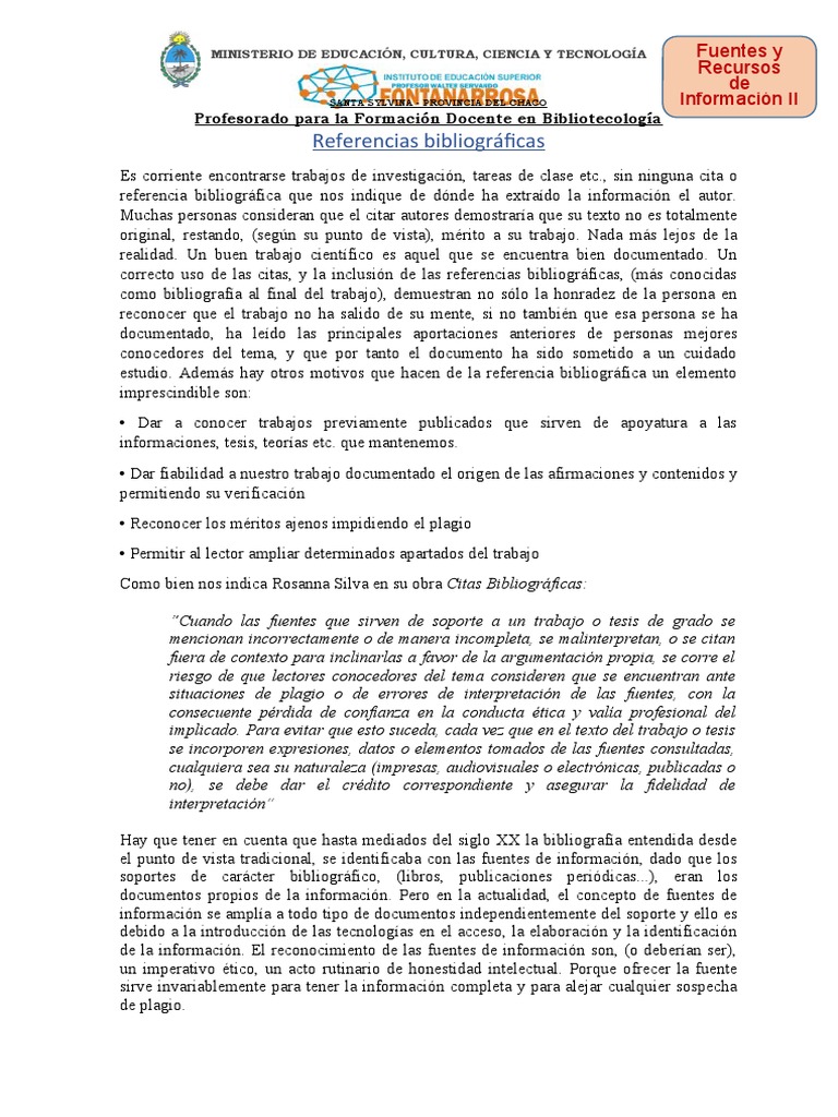 Clase REferencia Bibl | PDF | Bibliografía | Citación