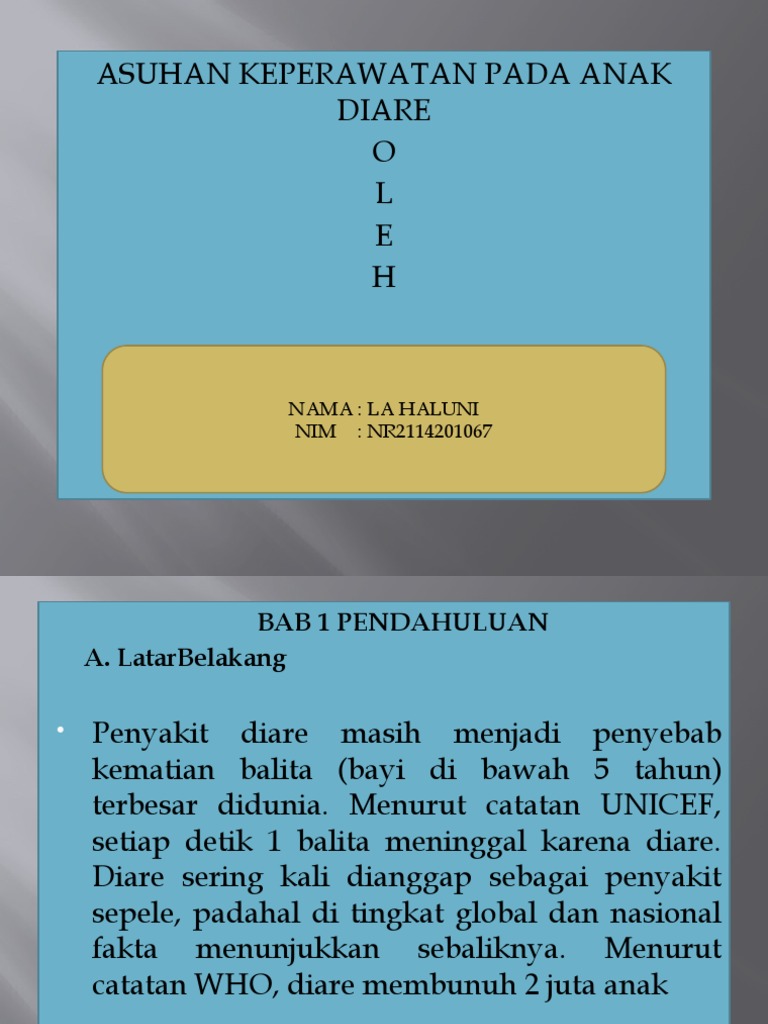 PP Asuhan Keperawatan Pada Anak Diare-1 | PDF