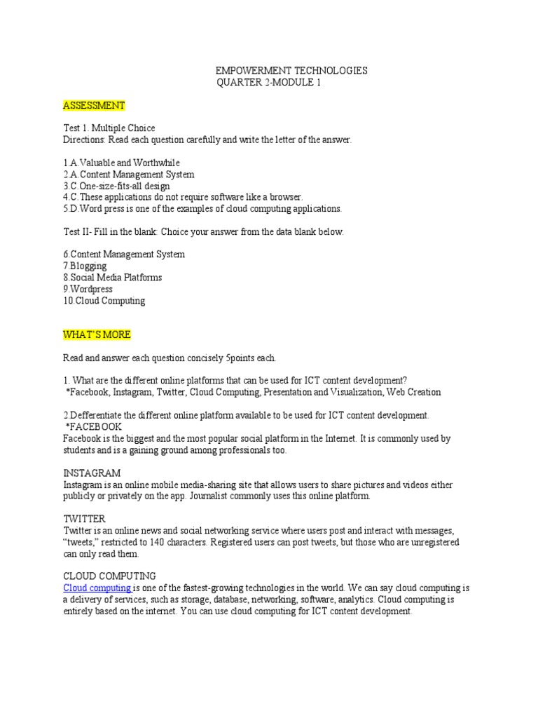 Empowerment Technologies | PDF | Websites | Cloud Computing