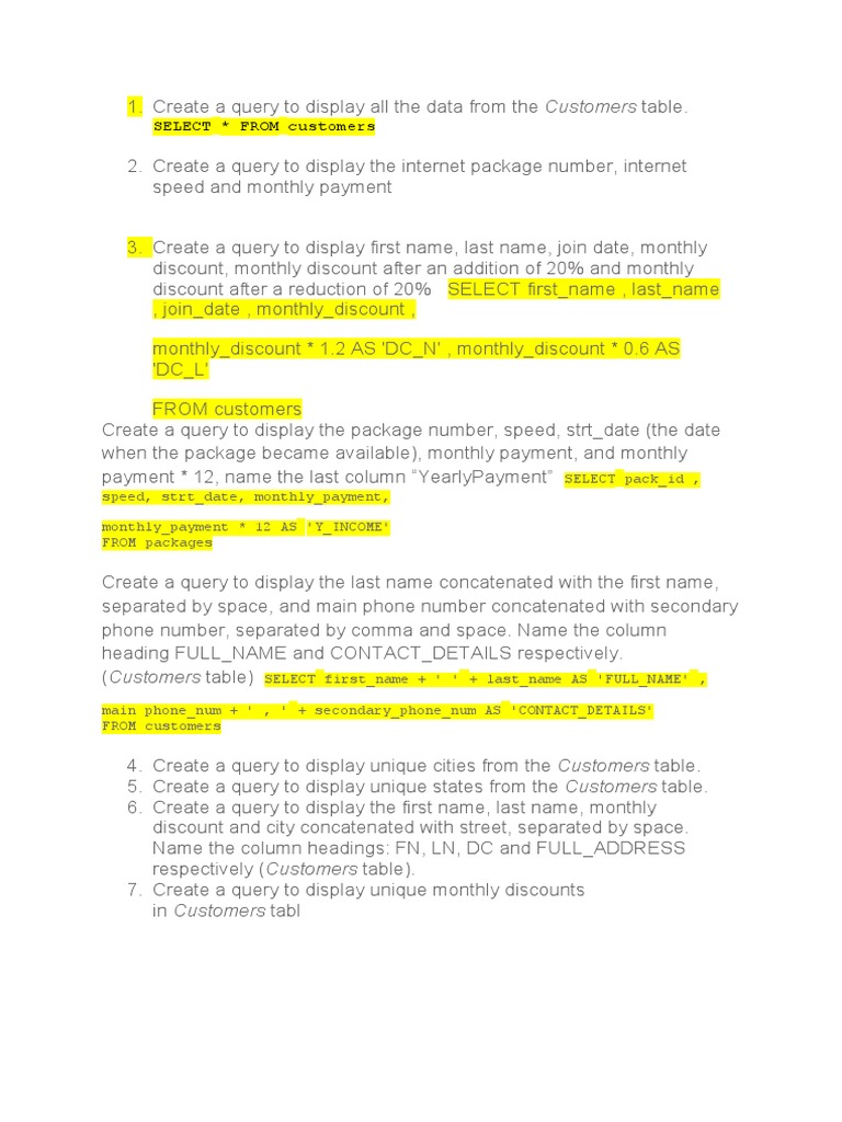 Create A Query To Display All The Data | PDF | Computer Data | Information Technology Management