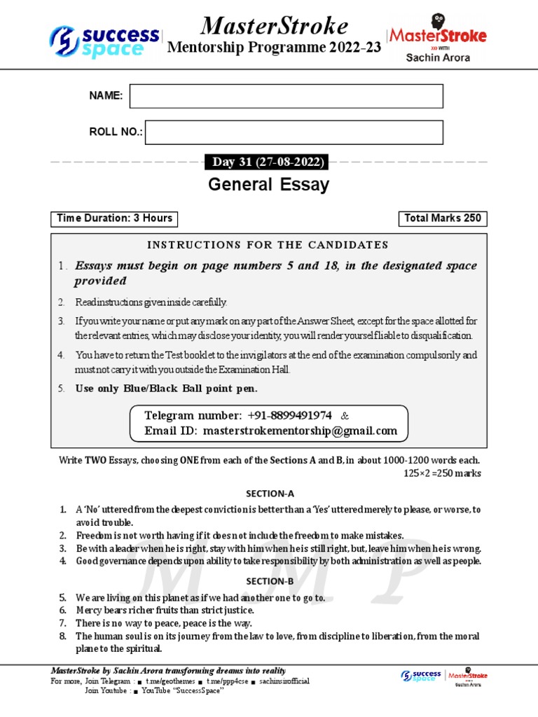 General Essay: Insightful Titles for Thought-Provoking Prompts | PDF ...