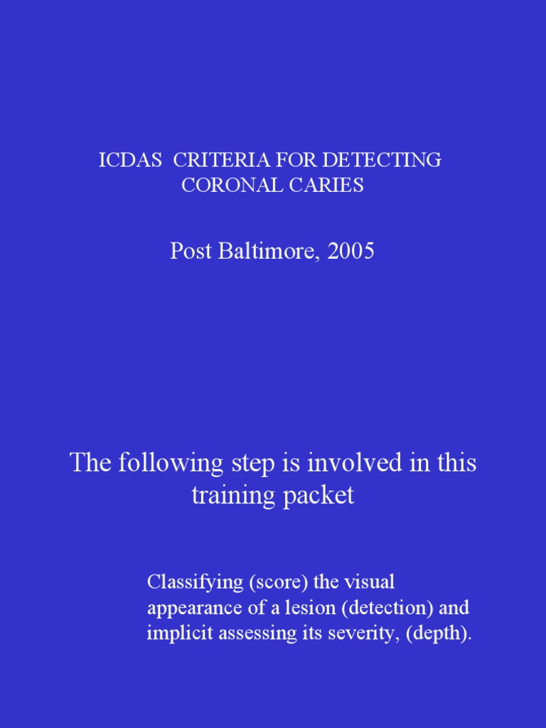 ICDASII Training Packet | PDF | Dentistry Branches | Mouth