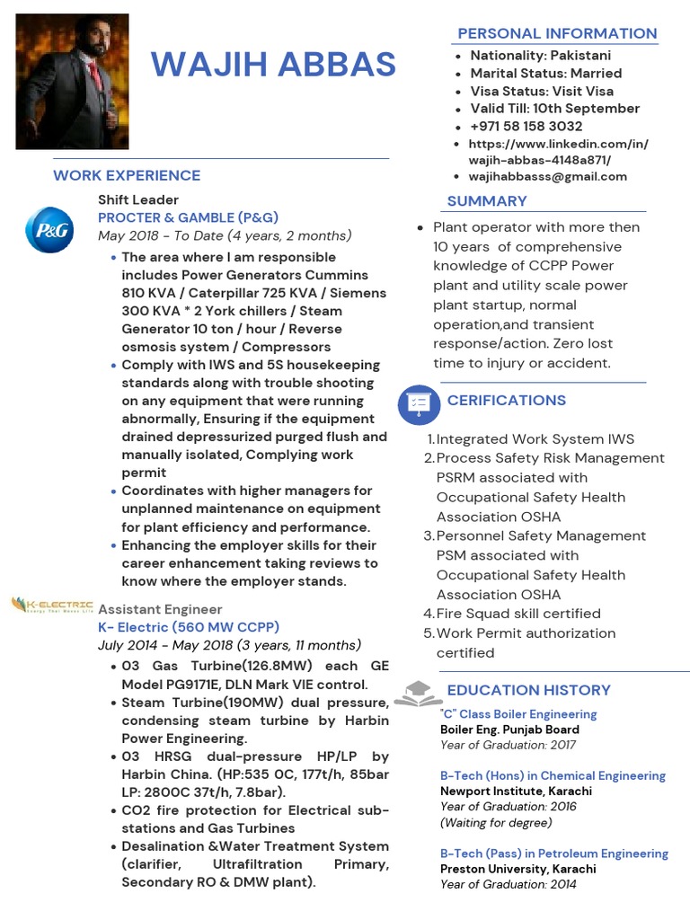 Wajih Abbas: Personal Information | PDF | Water Treatment | Water