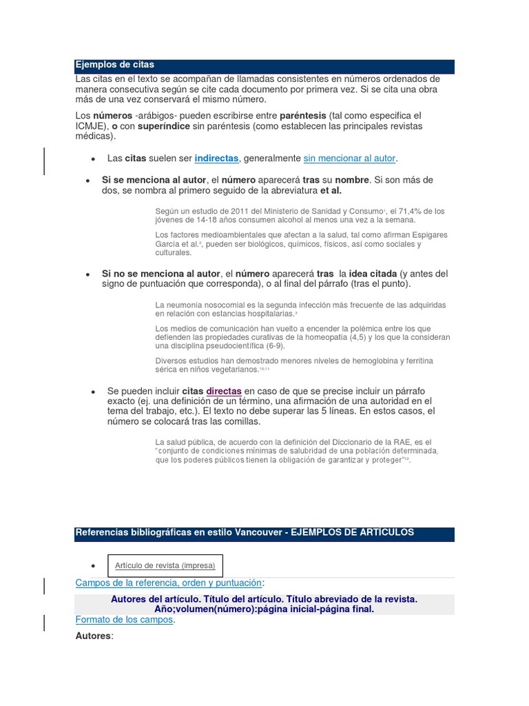 Como Citar y Elaborar Referencias Estilo Vancouver | PDF | Citación | Red mundial
