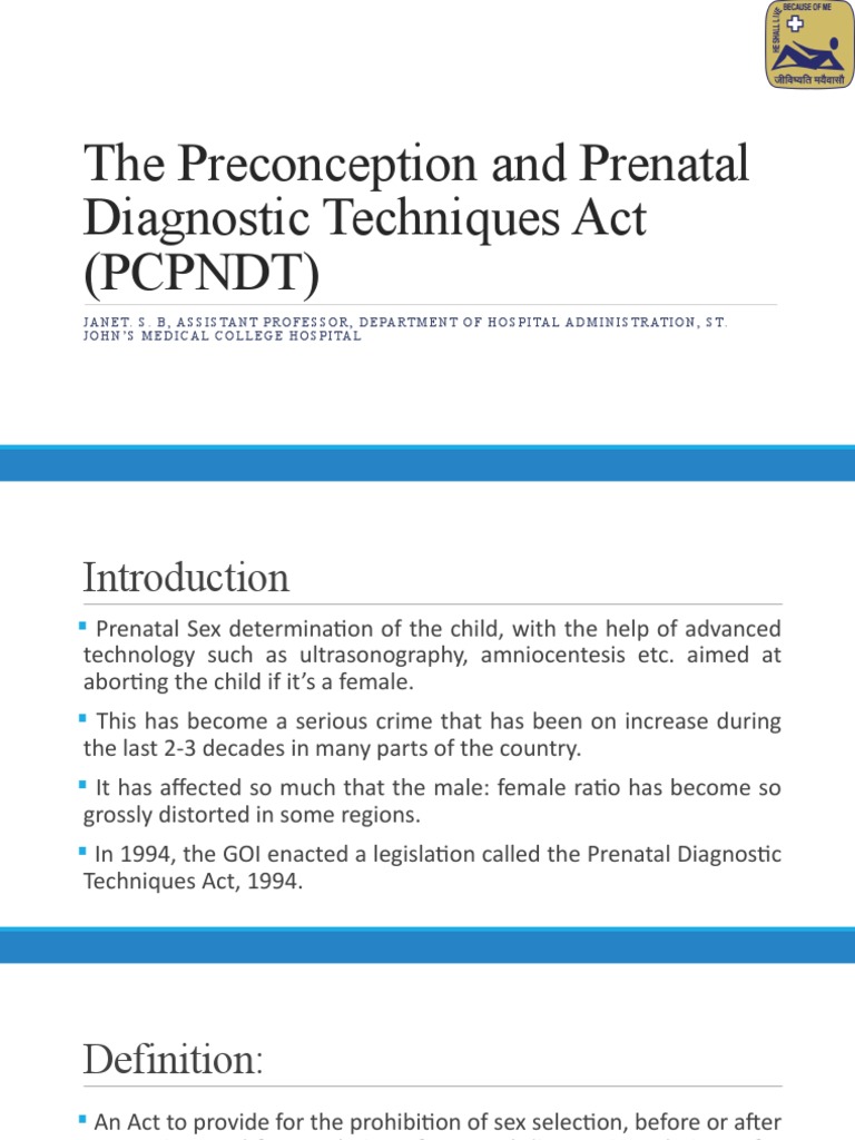 The Preconception and Prenatal Diagnostic Techniques Act (PCPNDT) | PDF | Pregnancy | Prenatal ...