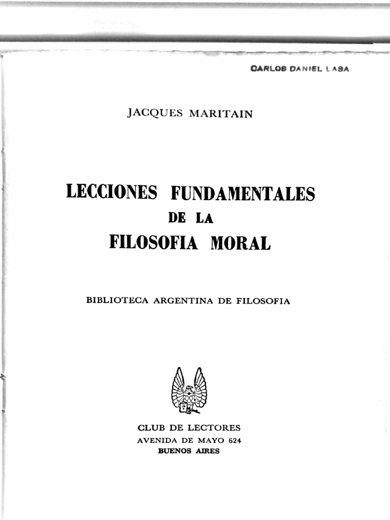 MARITAIN, J. Segunda Lección de Lecciones Fundamentales de La Filosofía ...