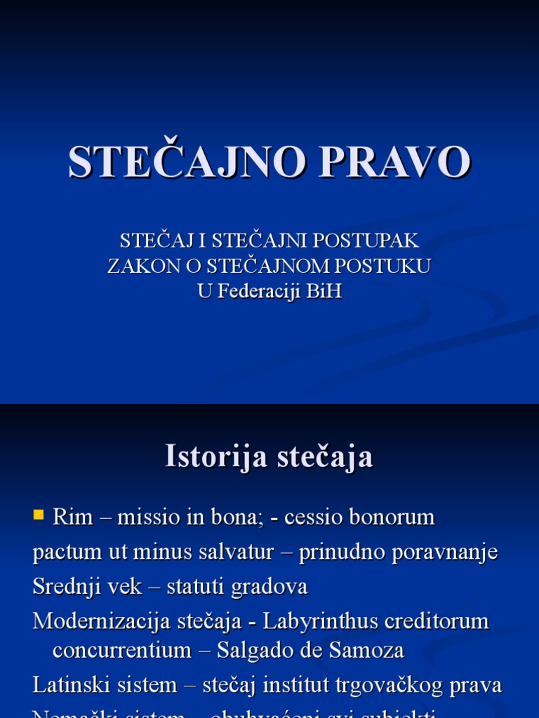 Stečajno Pravo | PDF