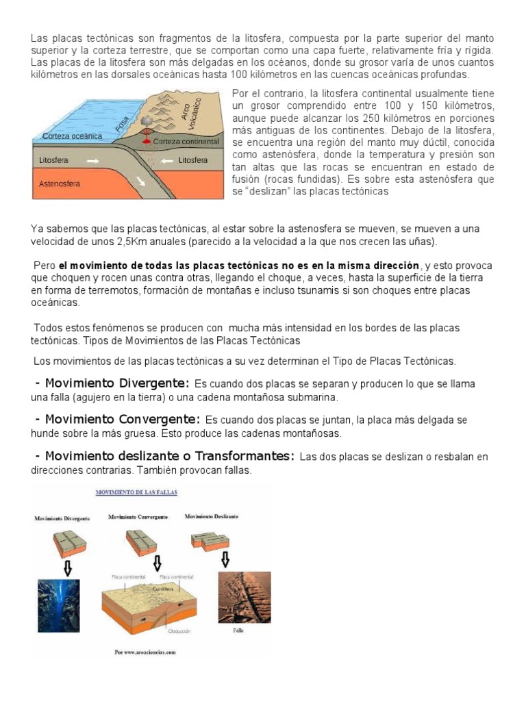 Las Placas Tectónicas | PDF | Placas tectónicas | Temblores