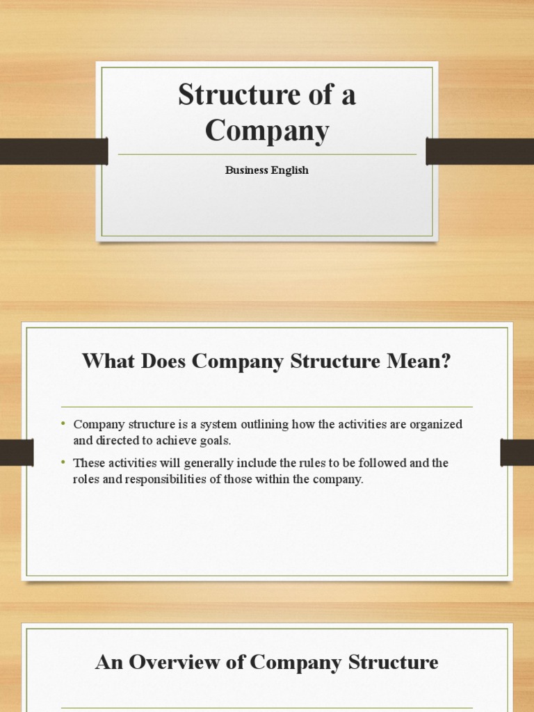 Structure of A Company | PDF | Organizational Structure | Employment