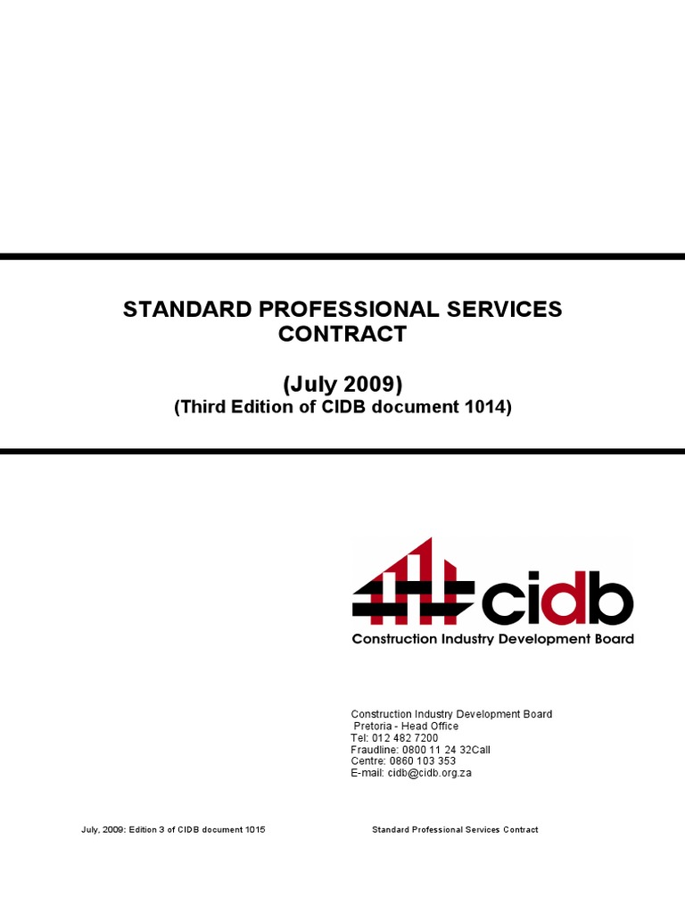 CIDB - Standard Professional Services Contract | PDF | Mediation ...