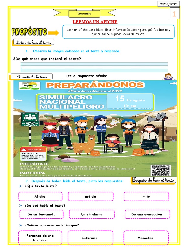 E6 s3 Ficha d1 Com Leemos Un Afiche | PDF E6 s3 Ficha d1 Com Leemos Un Afiche | PDF