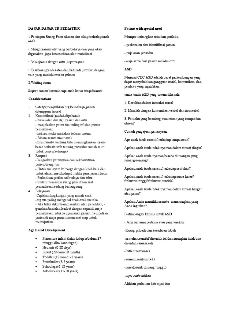 Dasar Dasar TR Pediatric | PDF