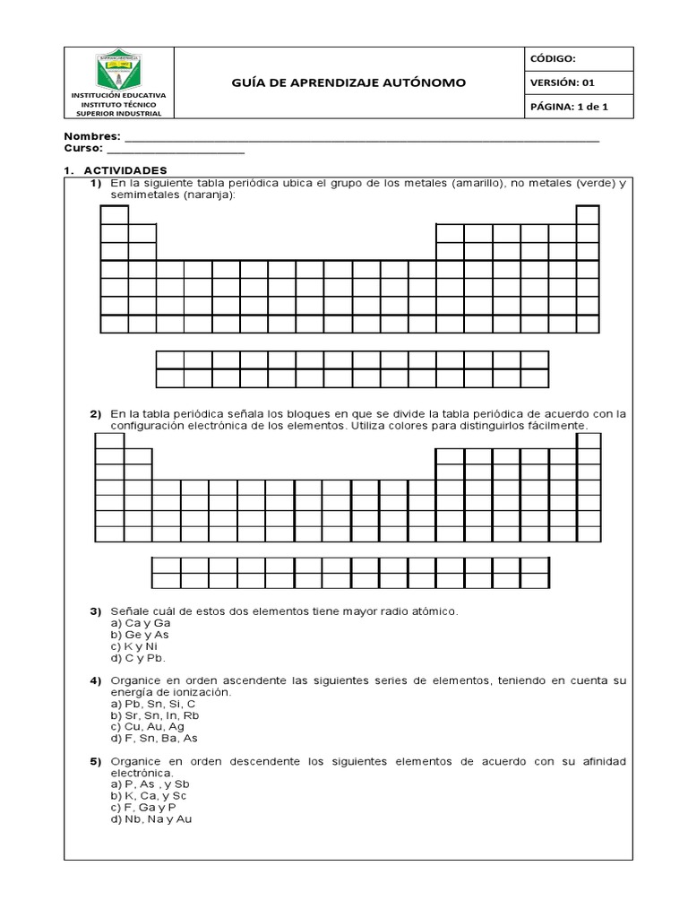Tabla P | PDF | Rieles | Tabla periódica