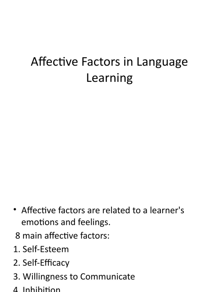 R.2 Affective Factors in Language Learning | PDF | Extraversion And Introversion | Self Esteem