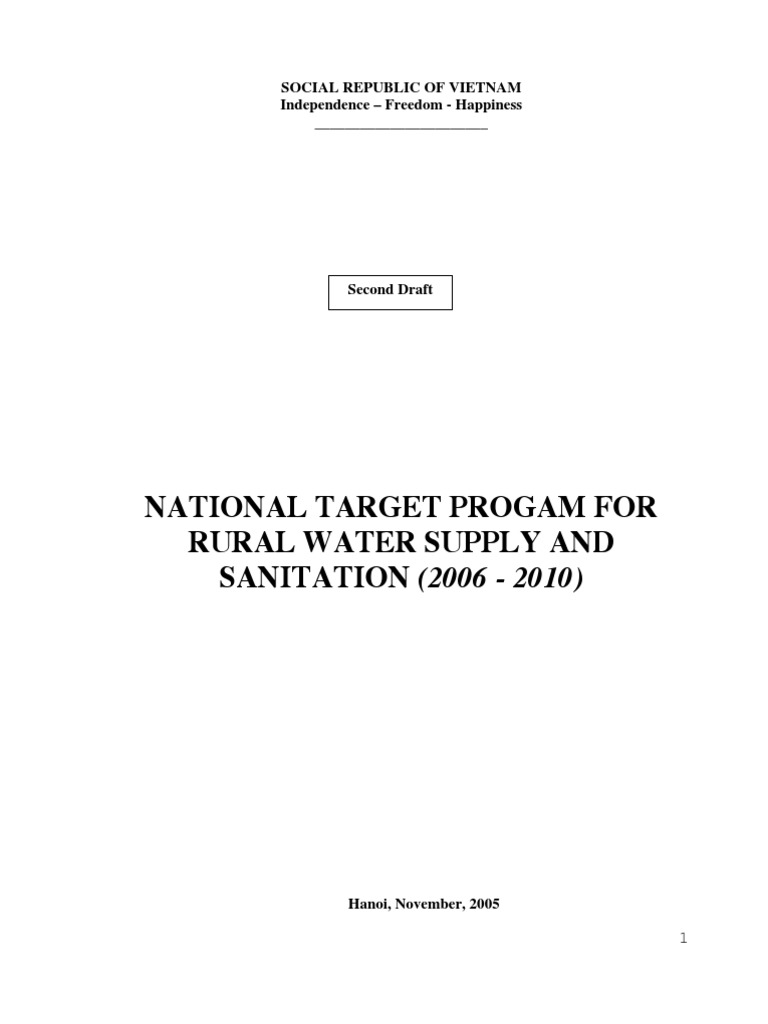 National Target Program For Rural Water Supply and Sanitation (2006 ...