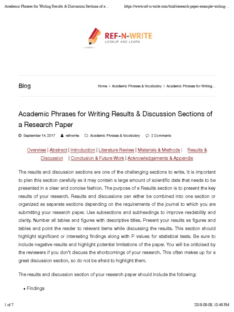 Academic Phrases For Writing Research Paper | PDF | Academic Publishing ...
