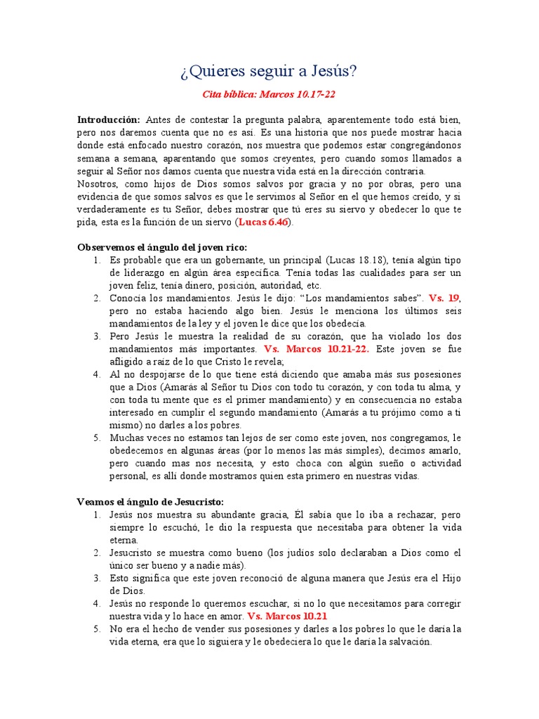Quieres Seguir A Jesús | PDF | Jesús | Teología