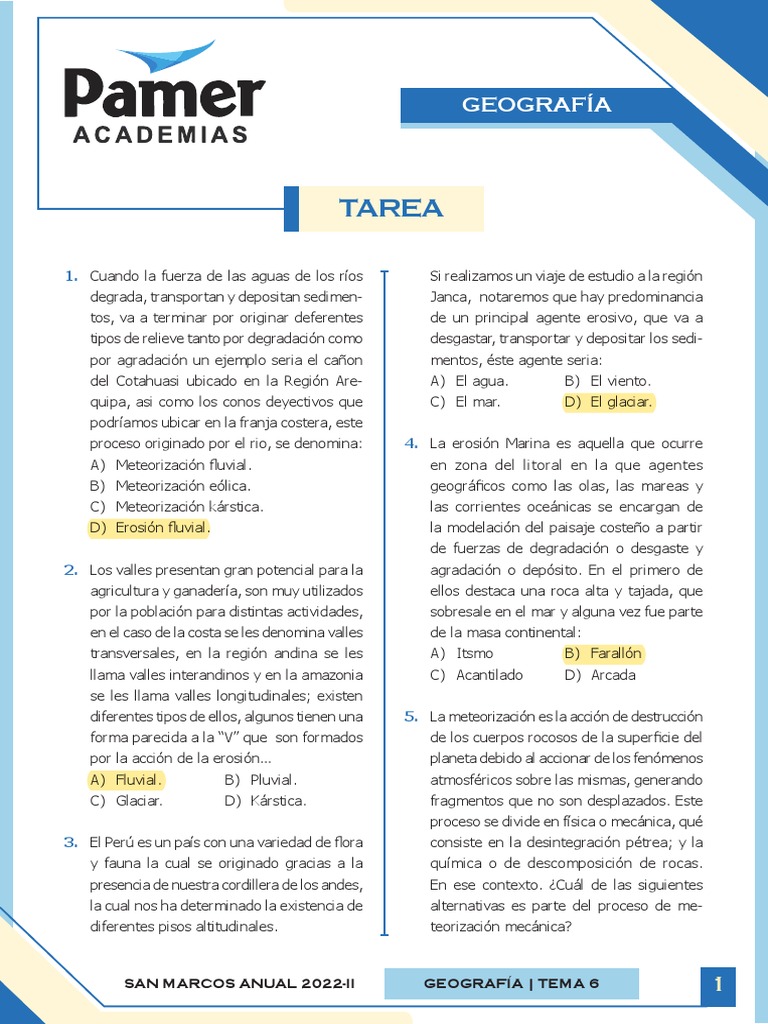 T Sem6 Geografia | PDF | Erosión | Valle