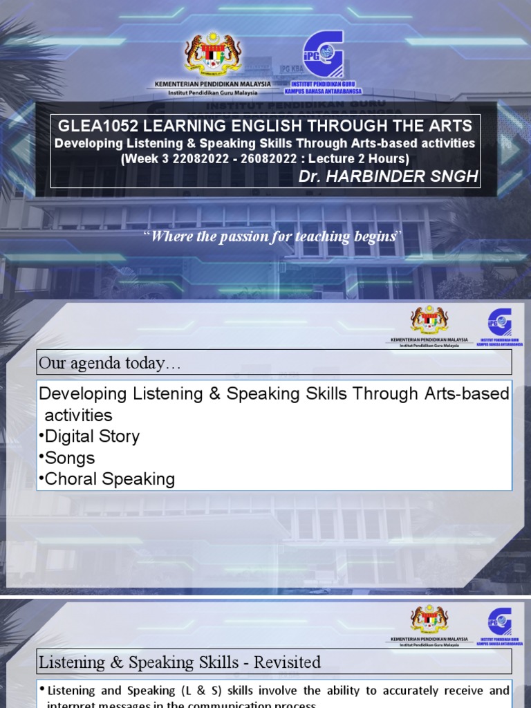 Develop Listening & Speaking Skills Through The Arts | PDF ...