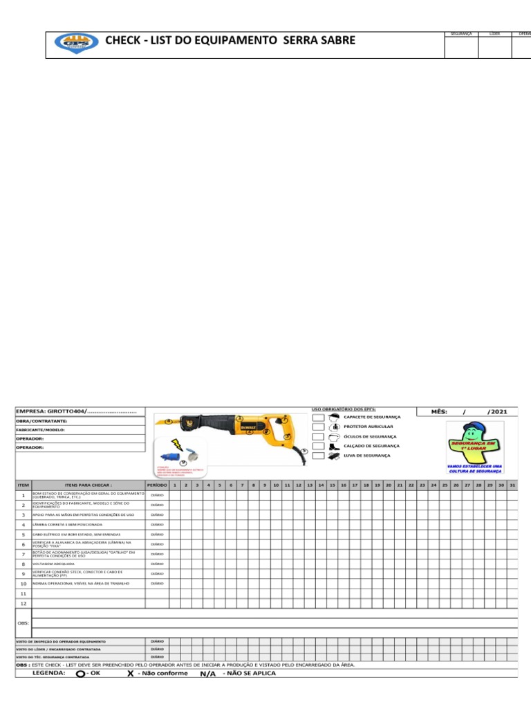 Check List Equipamentos Portateis - Compress | PDF