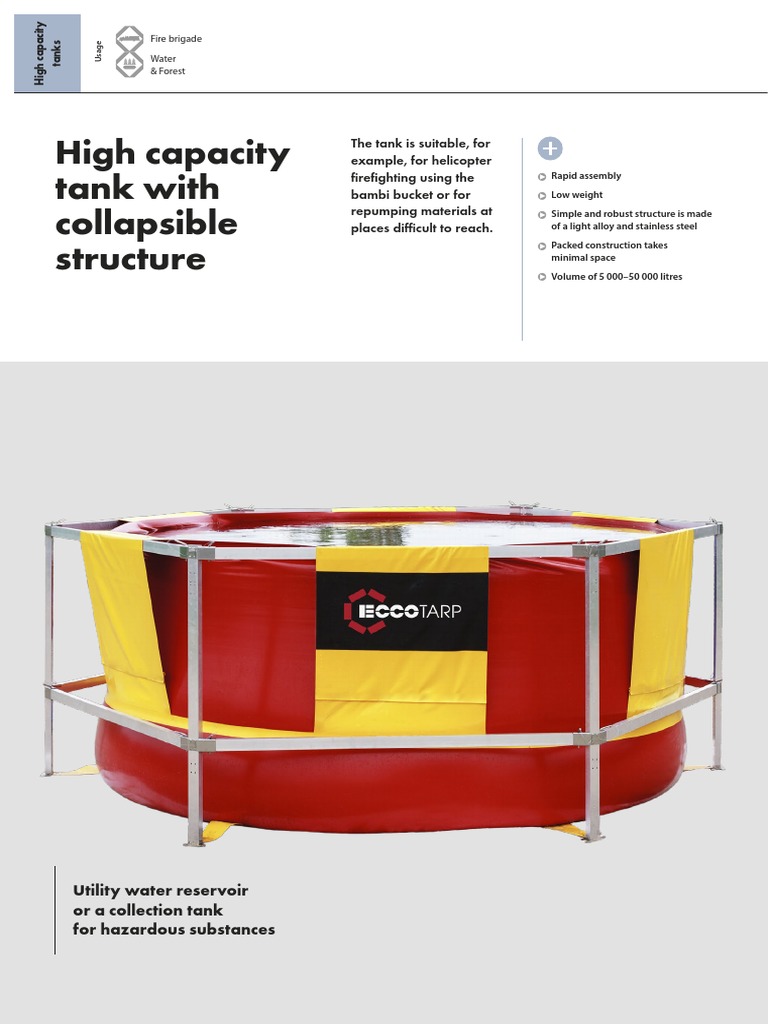 High Capacity Tank With Collapsible Structure | PDF | Tanks | Water