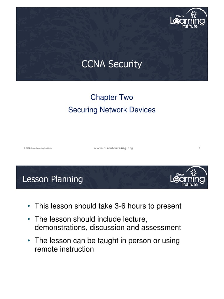 02 Ck Securing Network Devices Pdf Computer Network Command Line Interface