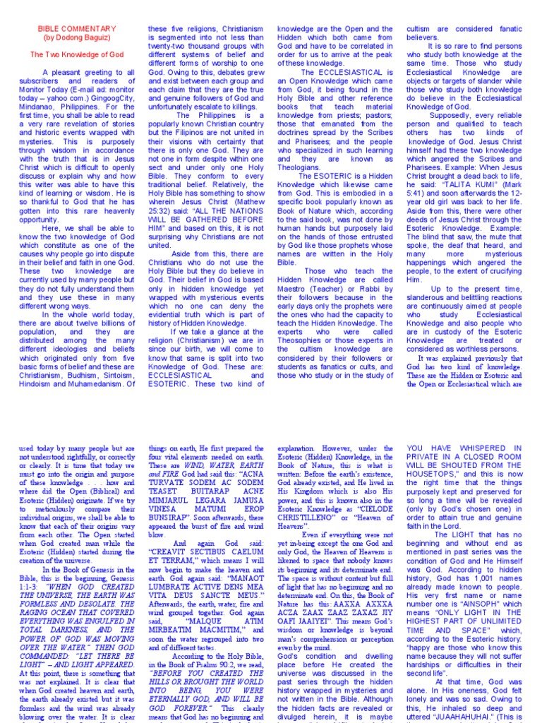 Bible Commentary | PDF | Genesis Creation Narrative | Trinity