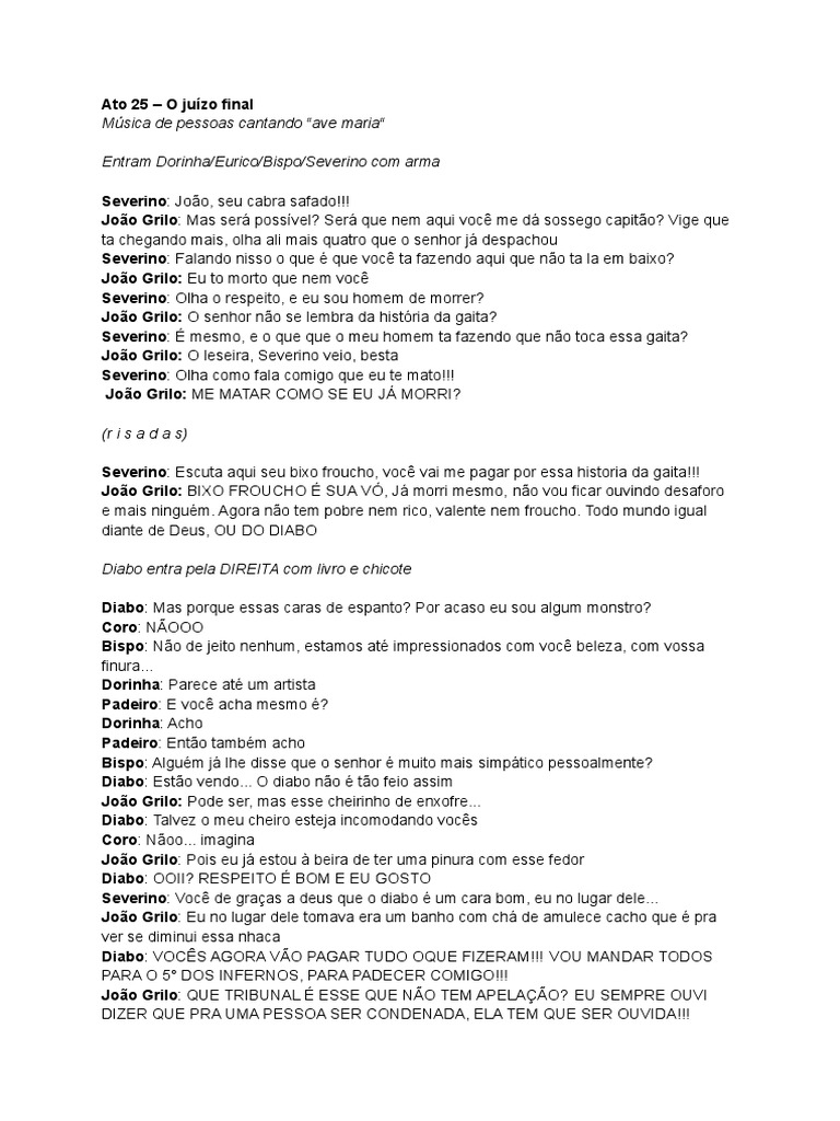 (Roteiro) Auto Da Compadecida | PDF | Jesus | Diabo