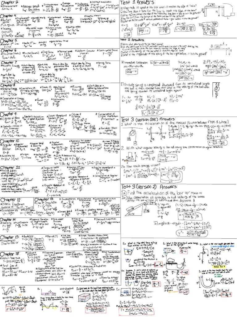 Physics Final Cheat Sheet | PDF