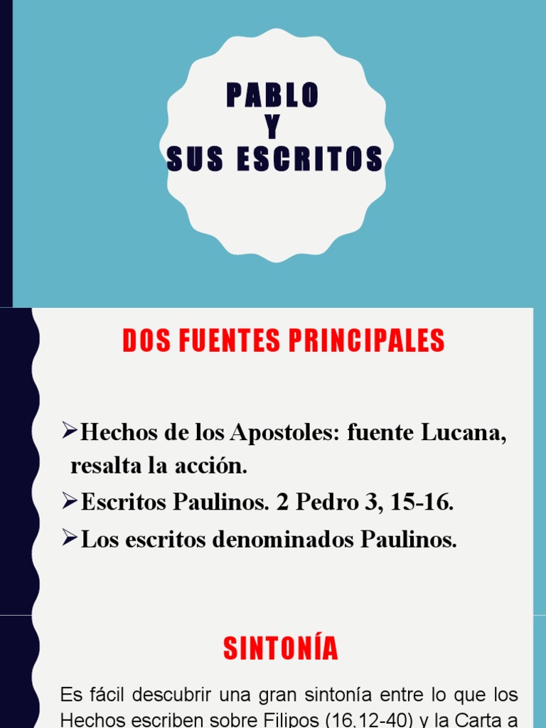 Pablo Y Sus Escritos Pdf Pablo El Apóstol Cartas Mensaje