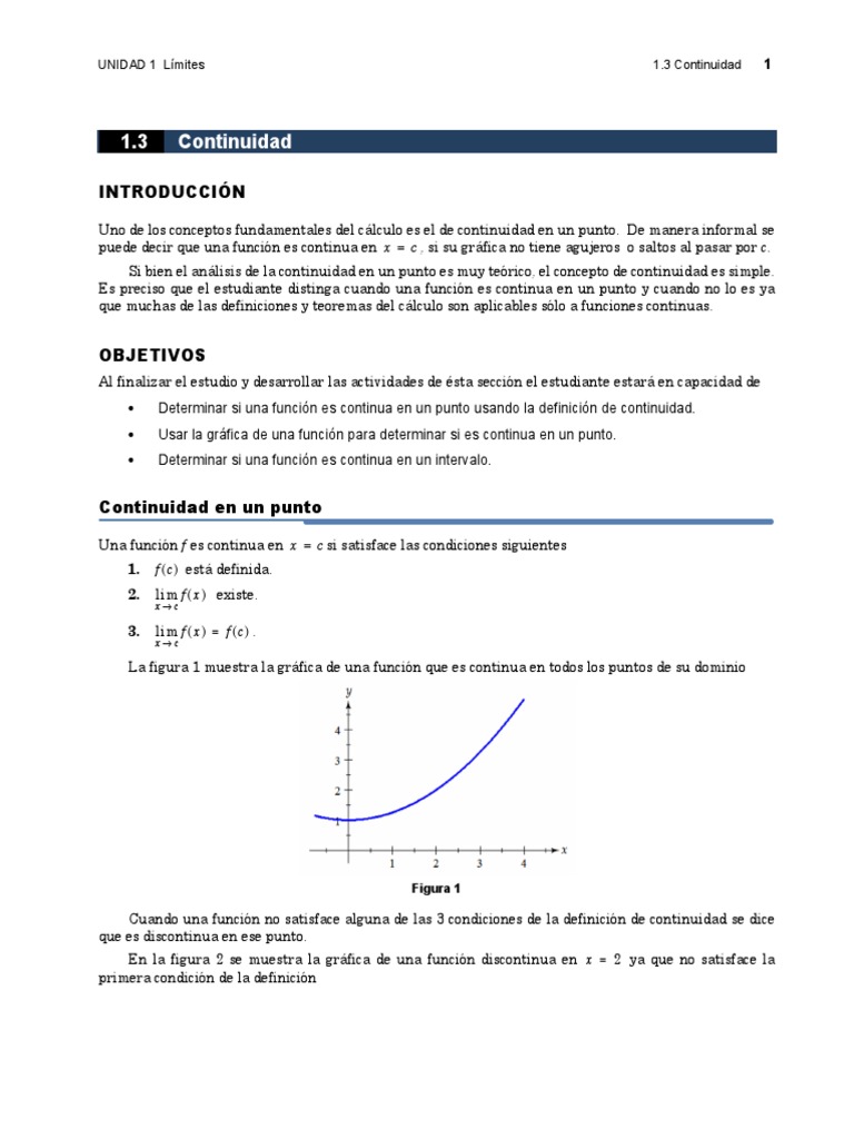 1.3 Continuidad | PDF | Función continua | Función (Matemáticas)