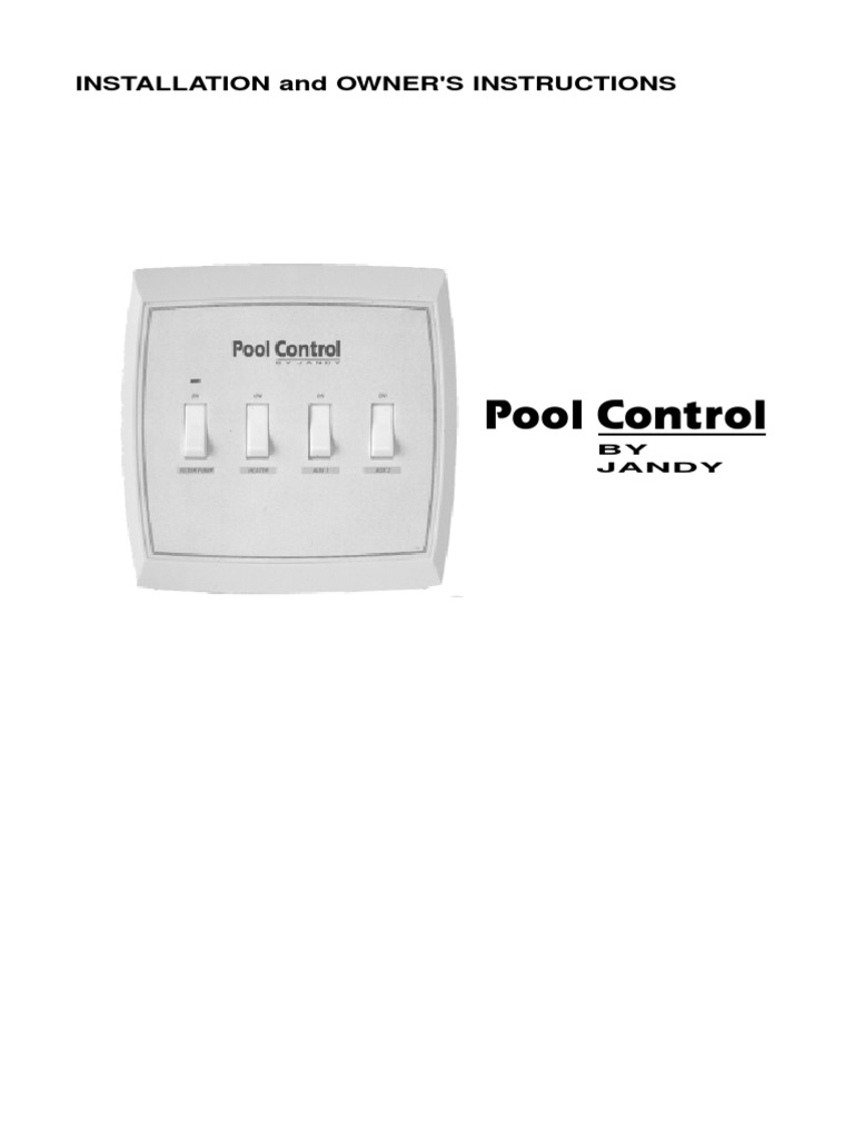 Pool Control Manual | PDF | Switch | Thermostat