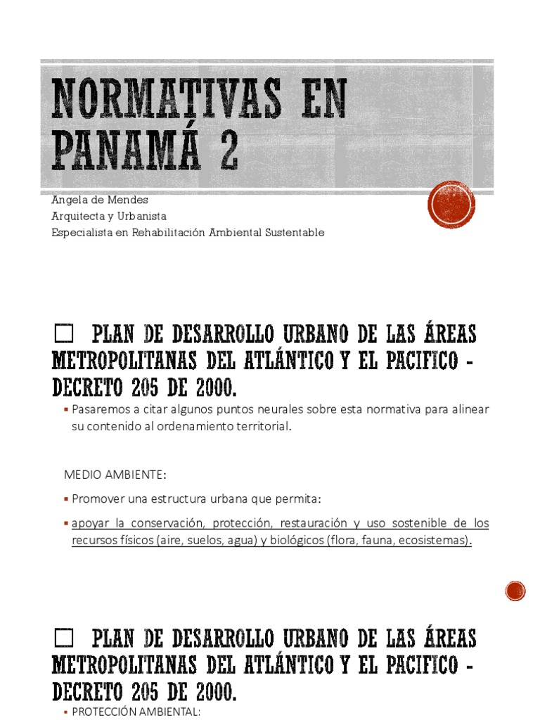 Normativas en Panamá 2 | PDF | Entorno natural | Planificación urbana