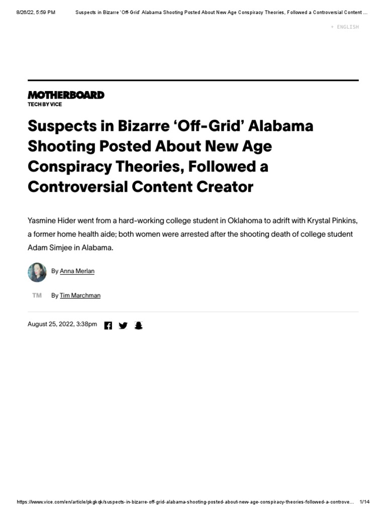 Suspects in Bizarre Off-Grid' Alabama Shooting Posted About New Age ...