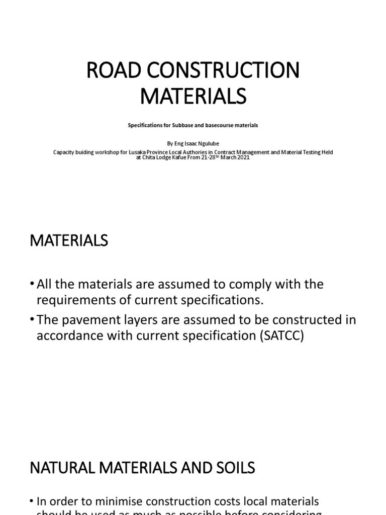 Presentation 1 Gravel Specification For Gravel For Subbase and Base ...
