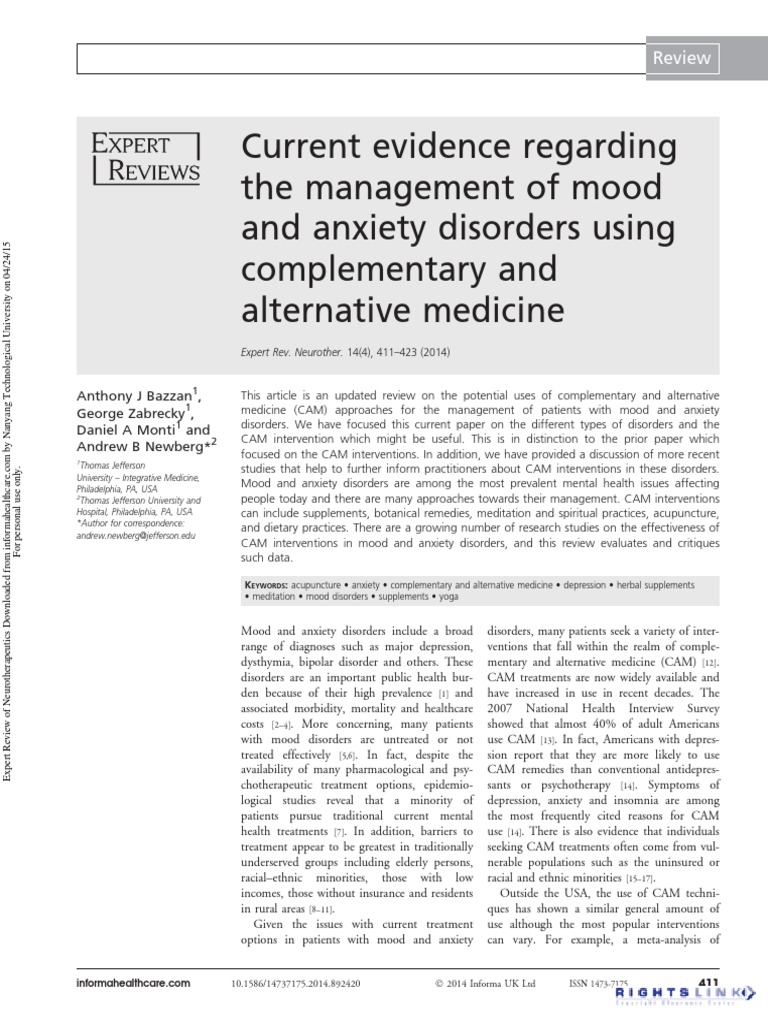 BAZZAN, Anthony J. Et Al. (2014) | PDF | Alternative Medicine | Major ...
