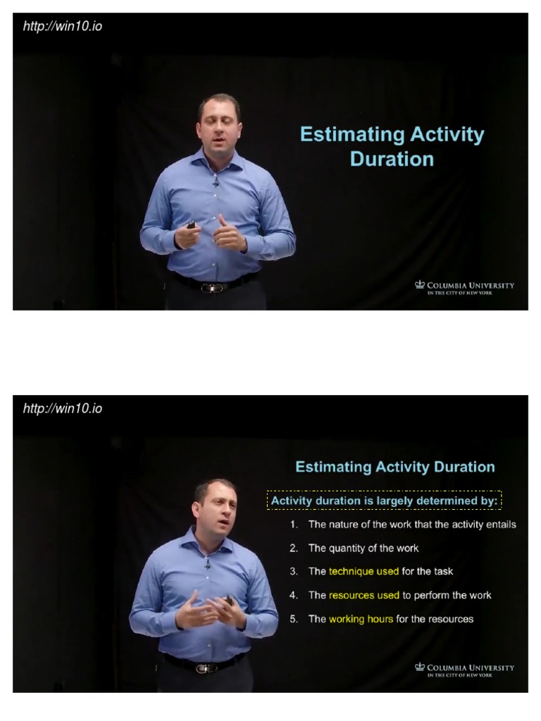 Estimating Activity Duration | PDF