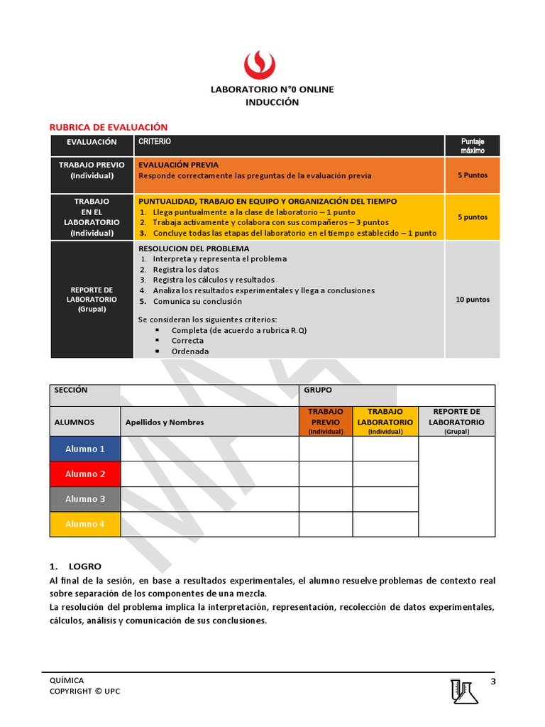 MA465 - S01 - S01 - RP00 - Inducción Laboratorio (G01 - G02) | PDF | Laboratorios | Evaluación