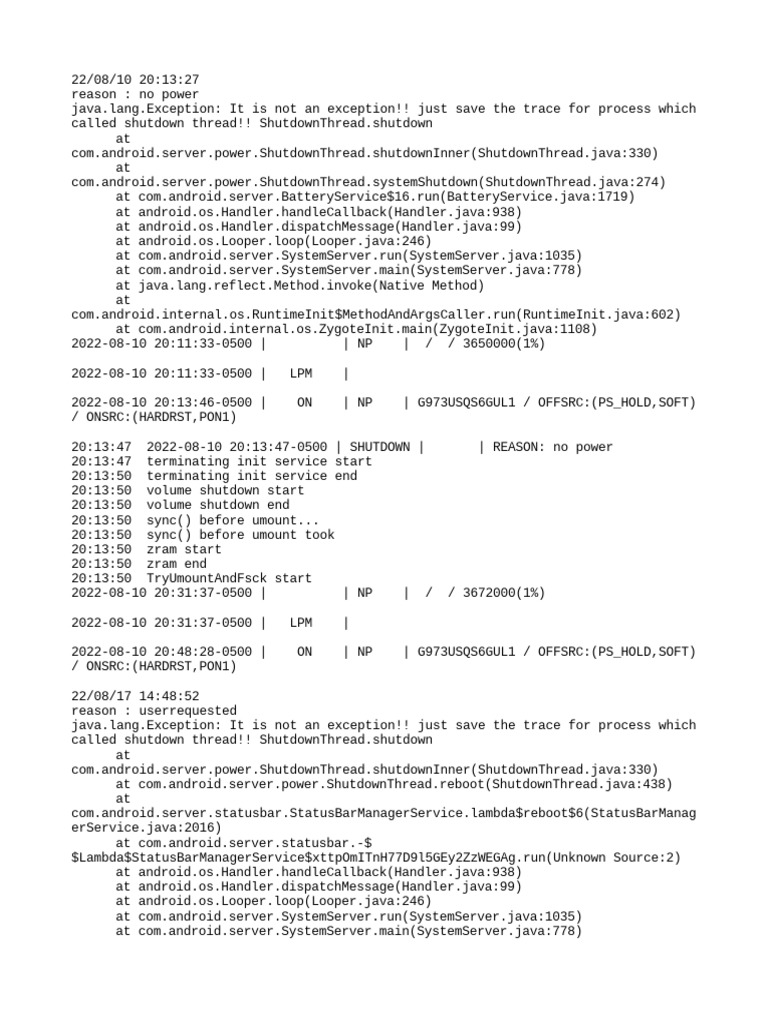 Power Off Reset Reason | PDF | Java (Programming Language) | Programming Paradigms