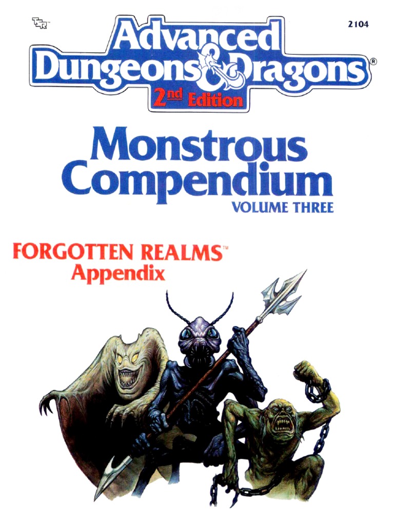 MC3 - Monstrous Compendium - Forgotten Realms Appendix I | PDF ...