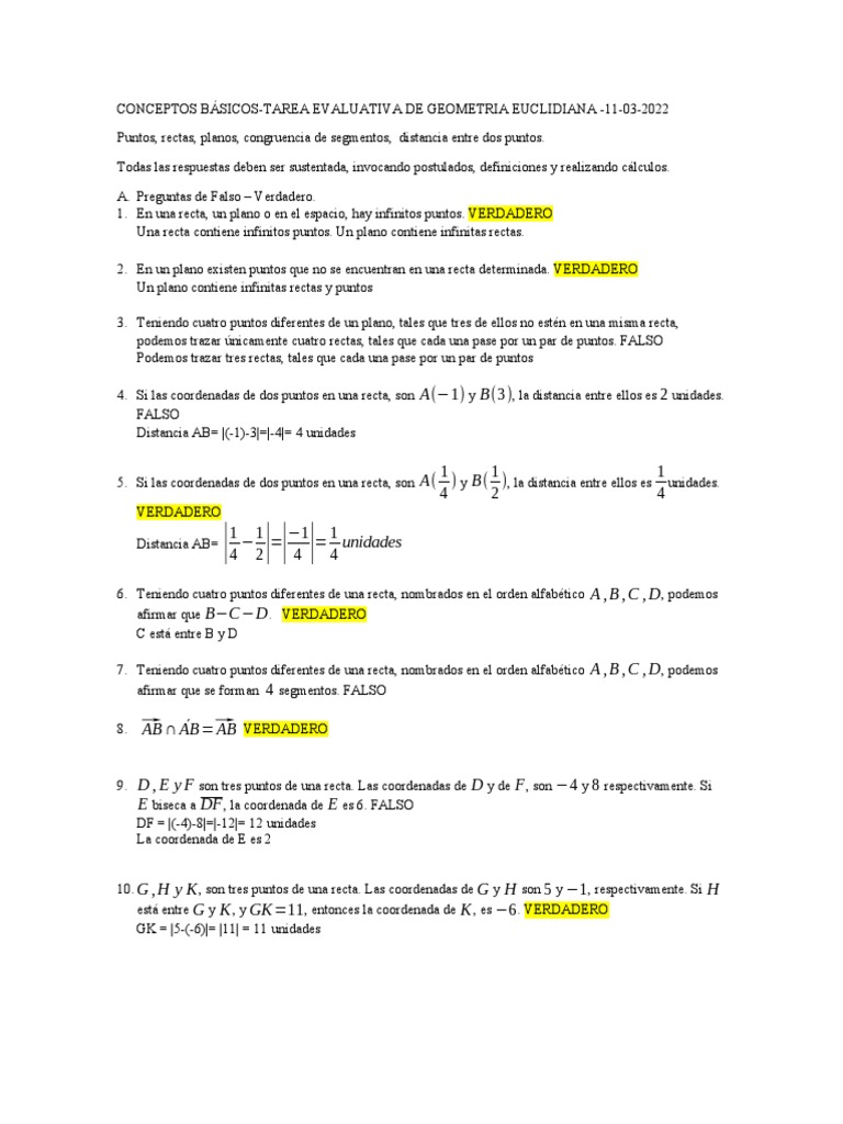 Tarea Evaluativa De Geometría Euclidiana Pdf Geometria Plana
